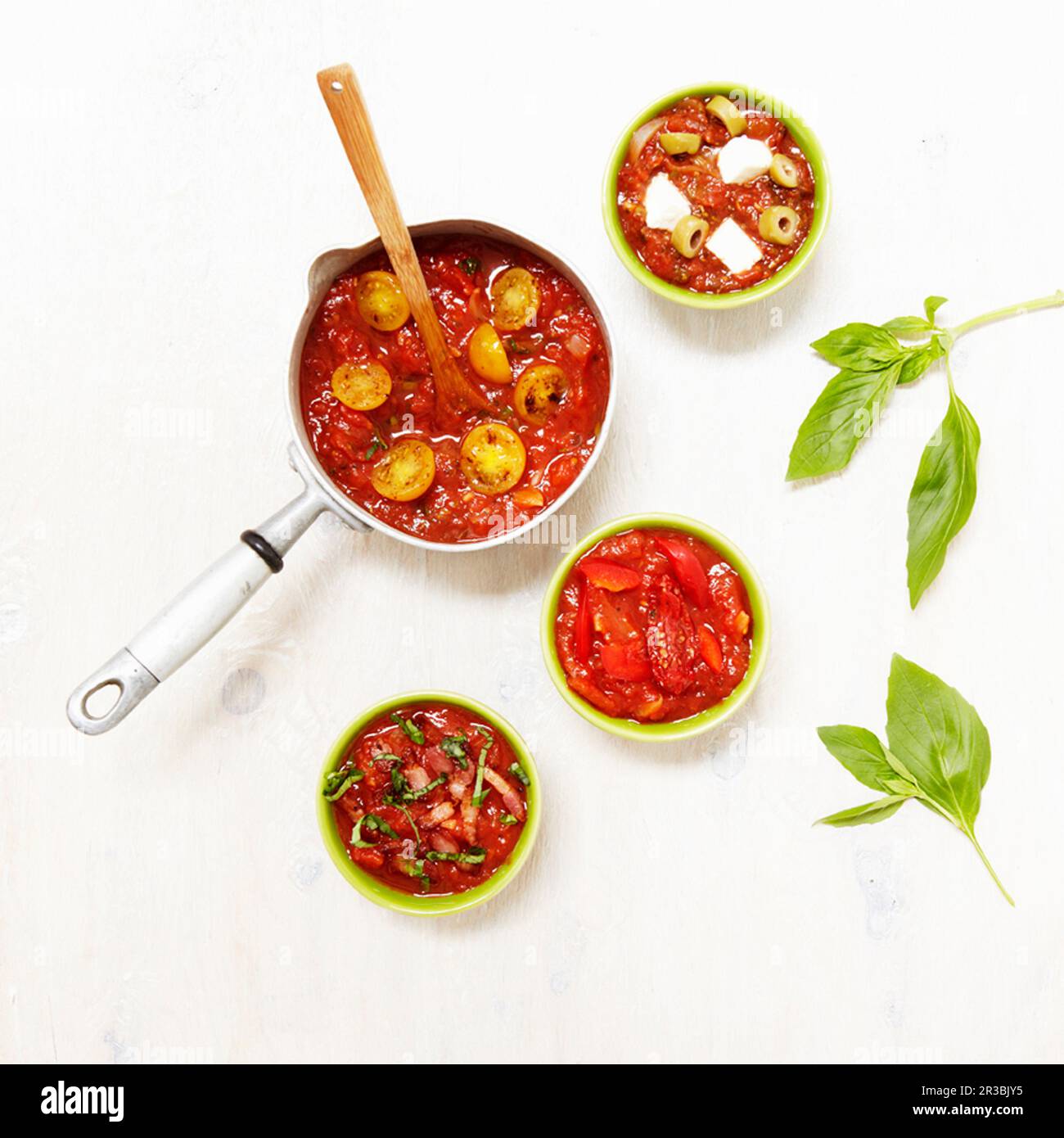 Four different types of tomato sauce Stock Photo - Alamy