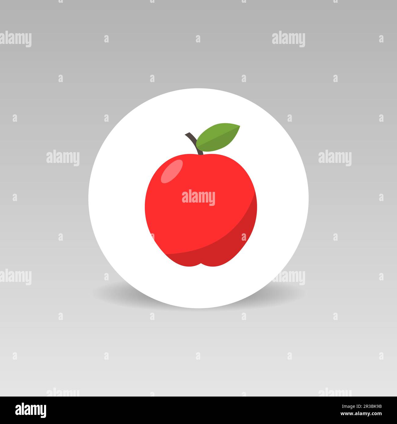 Red apple round vector icon Flat design Stock Vector Image & Art - Alamy