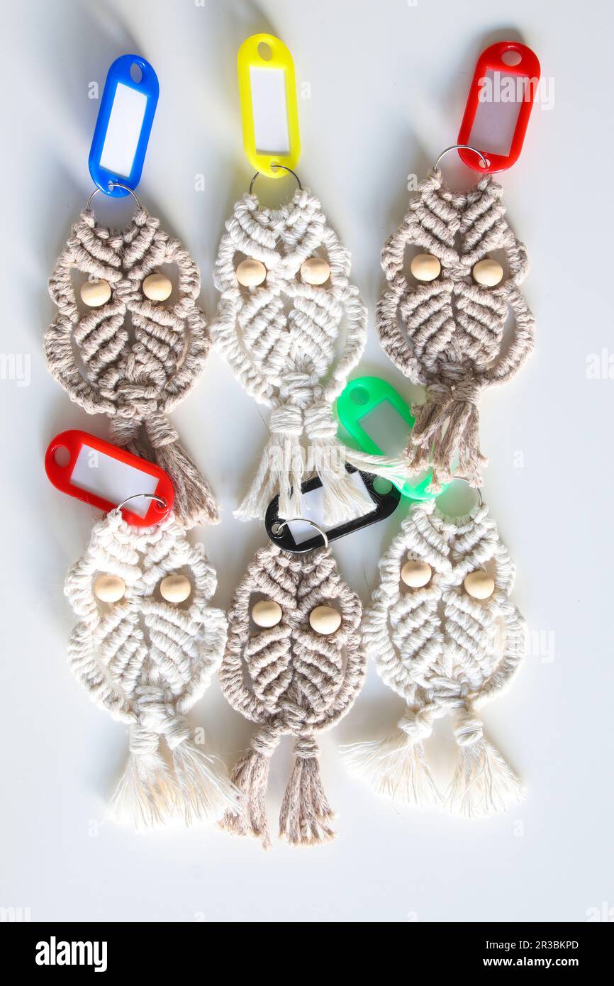 Macrame key rings Stock Photo - Alamy
