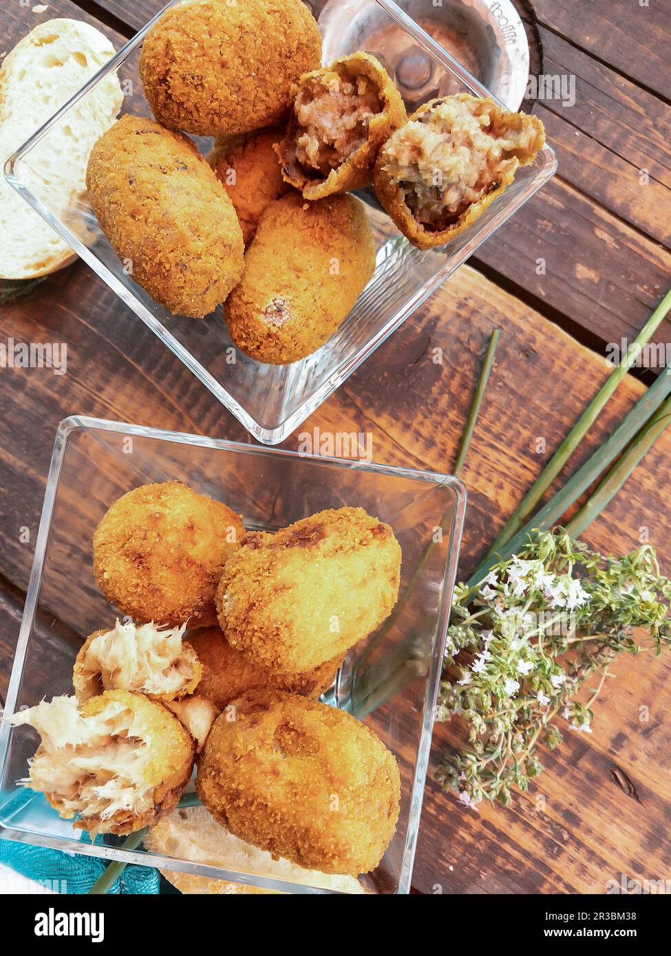 Ham and cod croquettes Stock Photo - Alamy