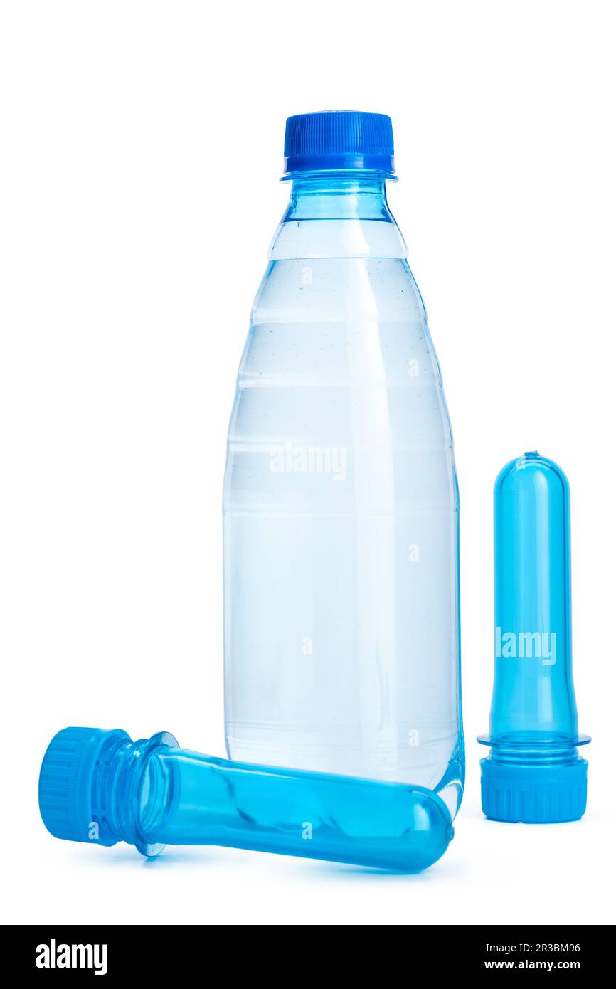 Plastic bottle and PET preform isolated on white background Stock Photo ...