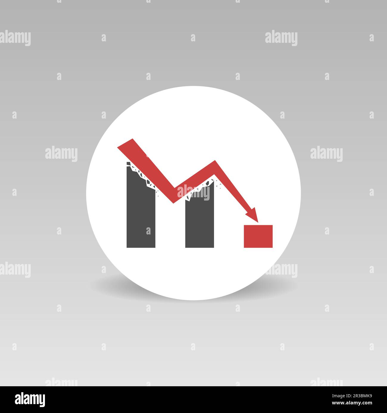Declining bar chart red arrow hi-res stock photography and images - Alamy