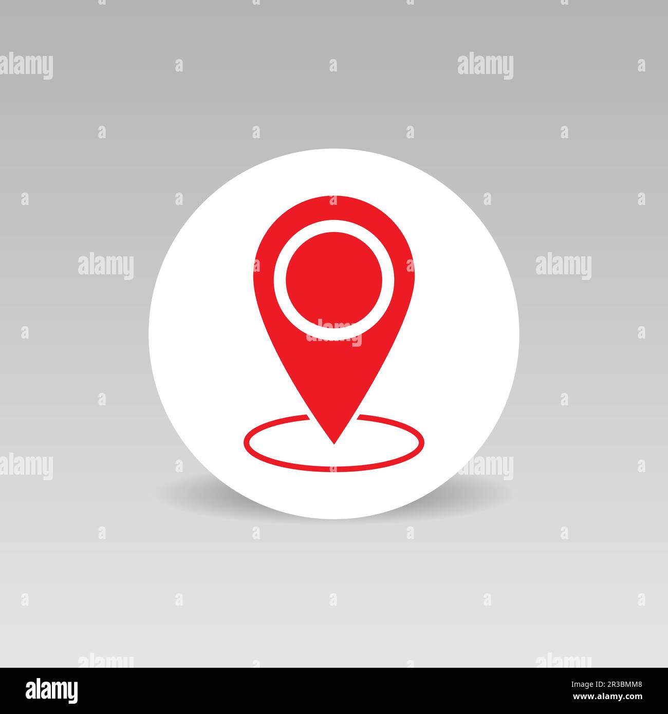 Red Map pin round vector icon destination symbol Stock Vector Image ...