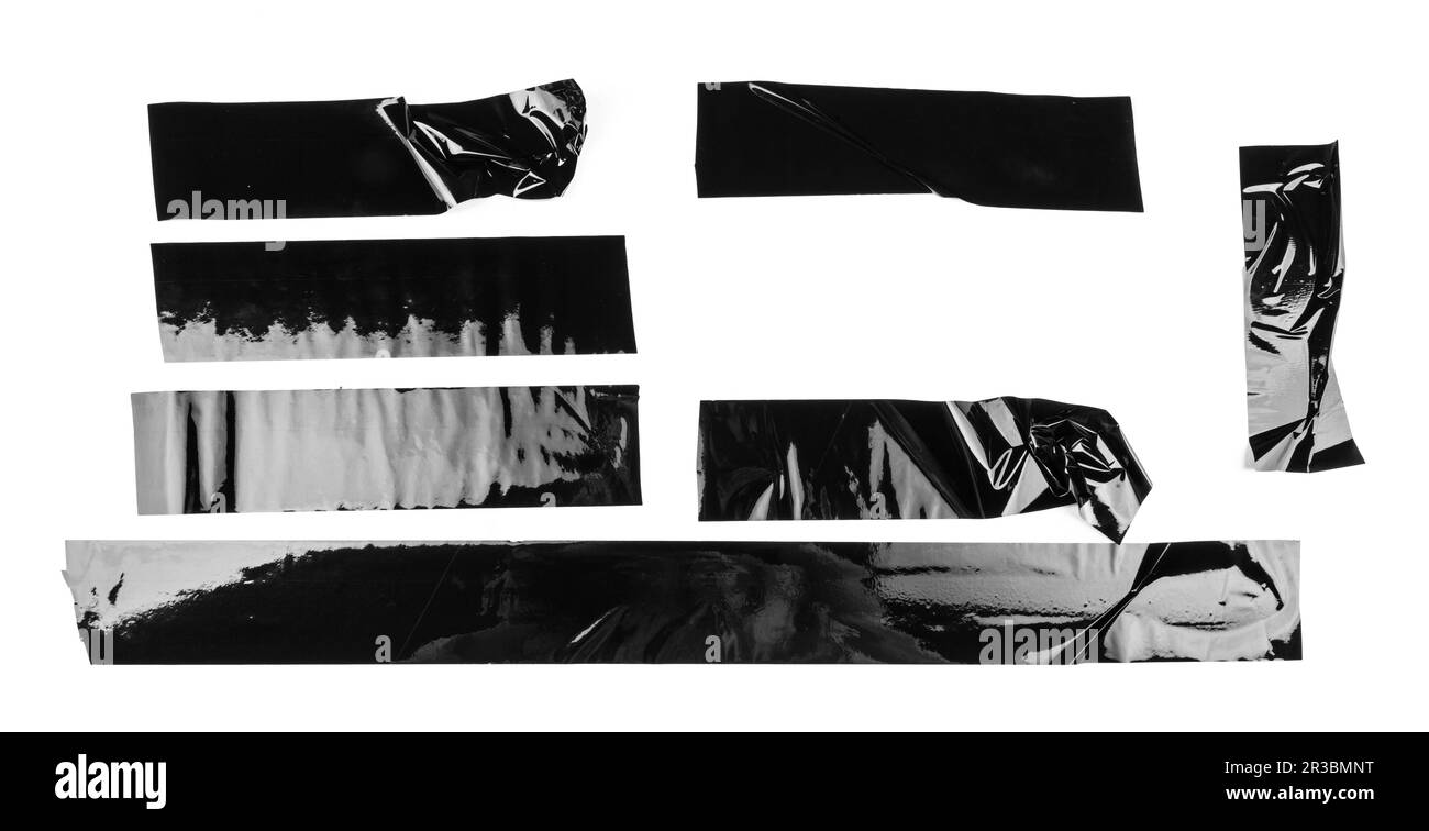 Black tape pieces Black and White Stock Photos & Images - Alamy