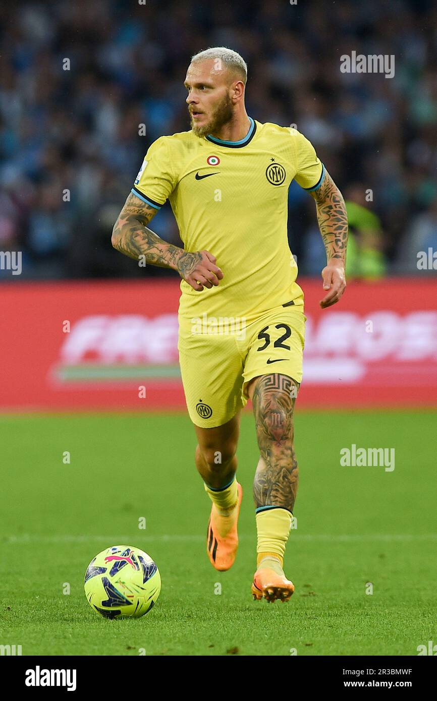 Naples, Italy. 21 May, 2023. Federico Dimarco of FC Internazionale ...