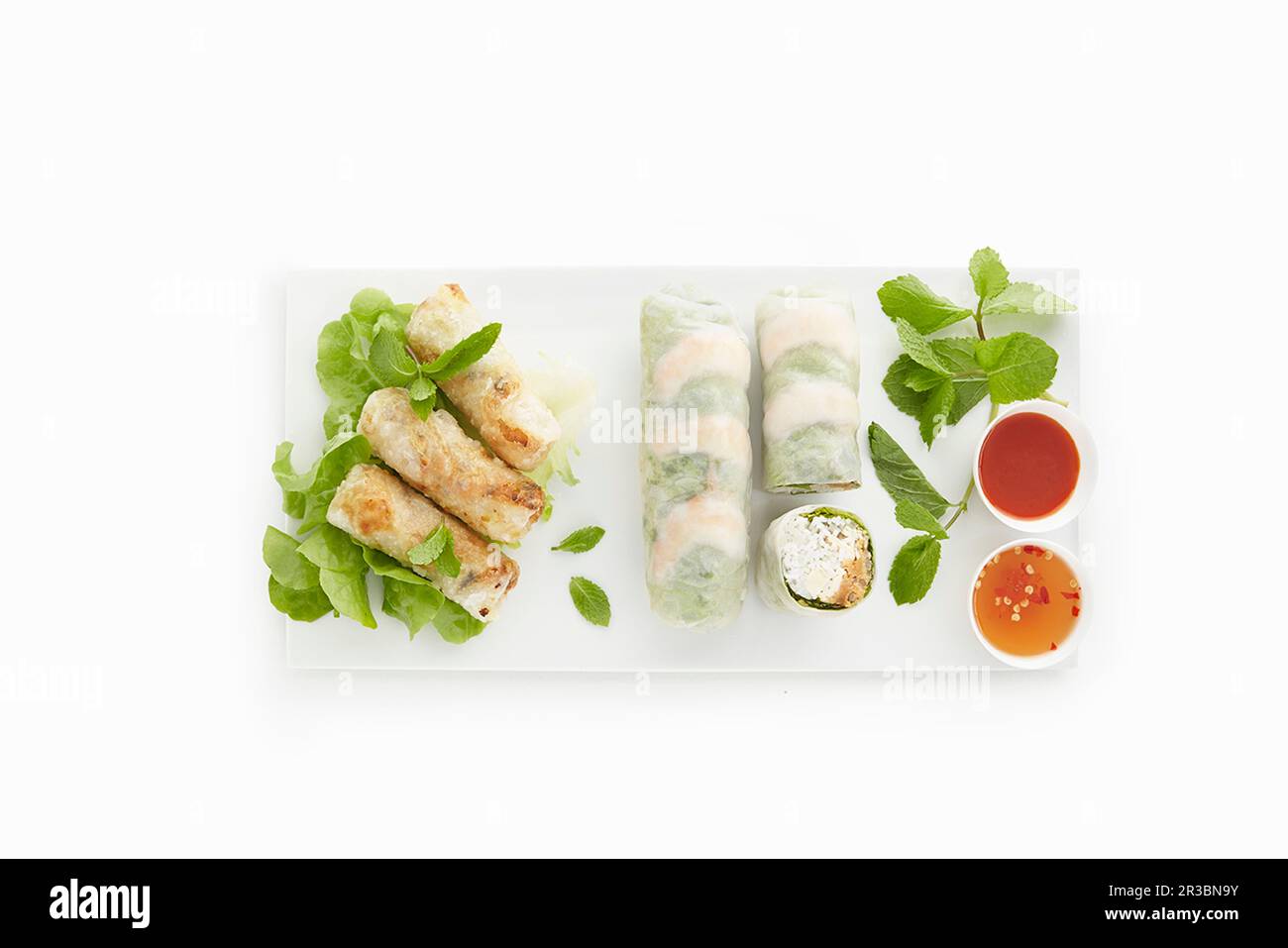Deep fried spring rolls finger food Cut Out Stock Images & Pictures - Alamy
