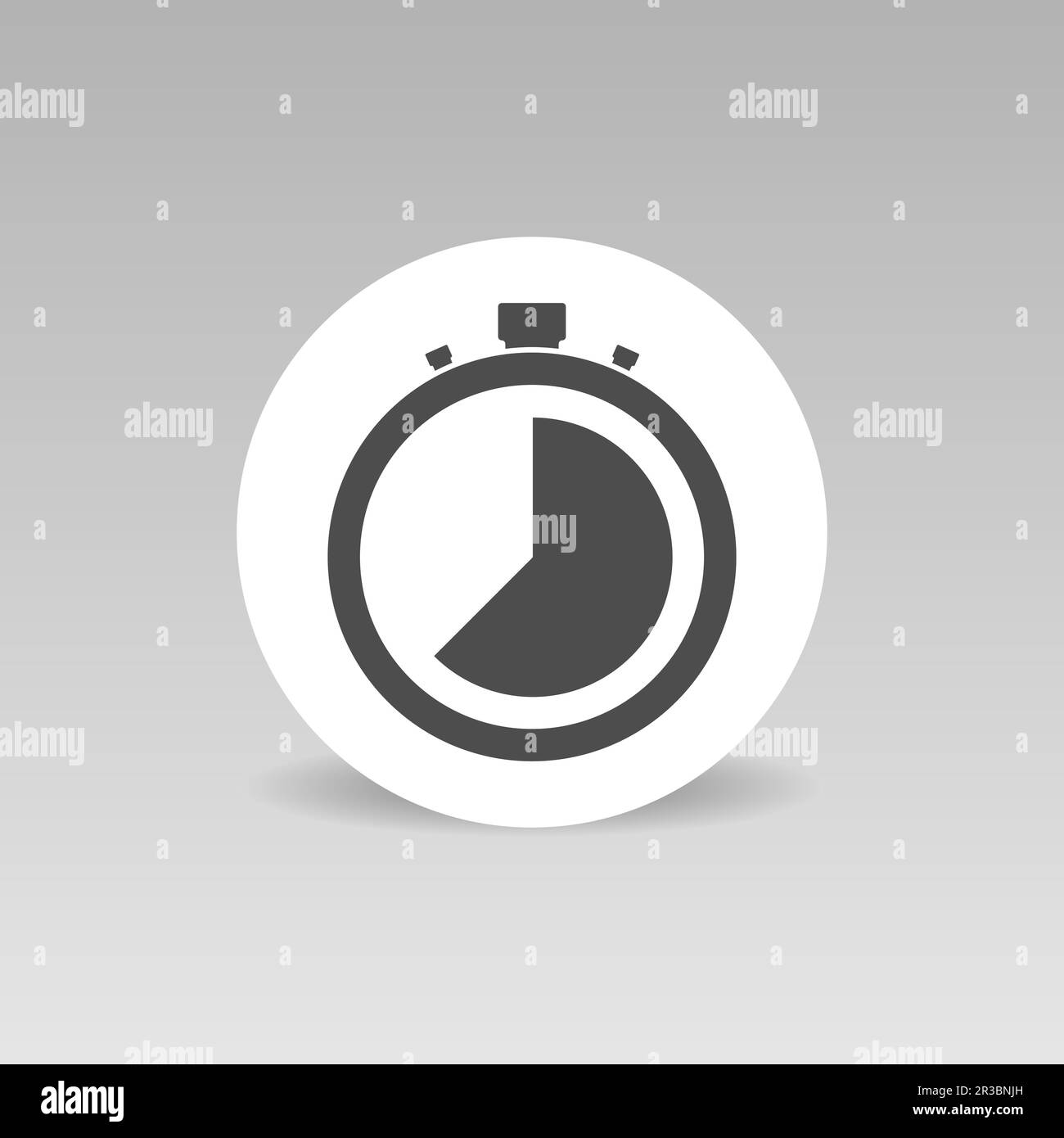 Stopwatch Round Vector Icon Chronometer Clock Sign Stock Vector Image
