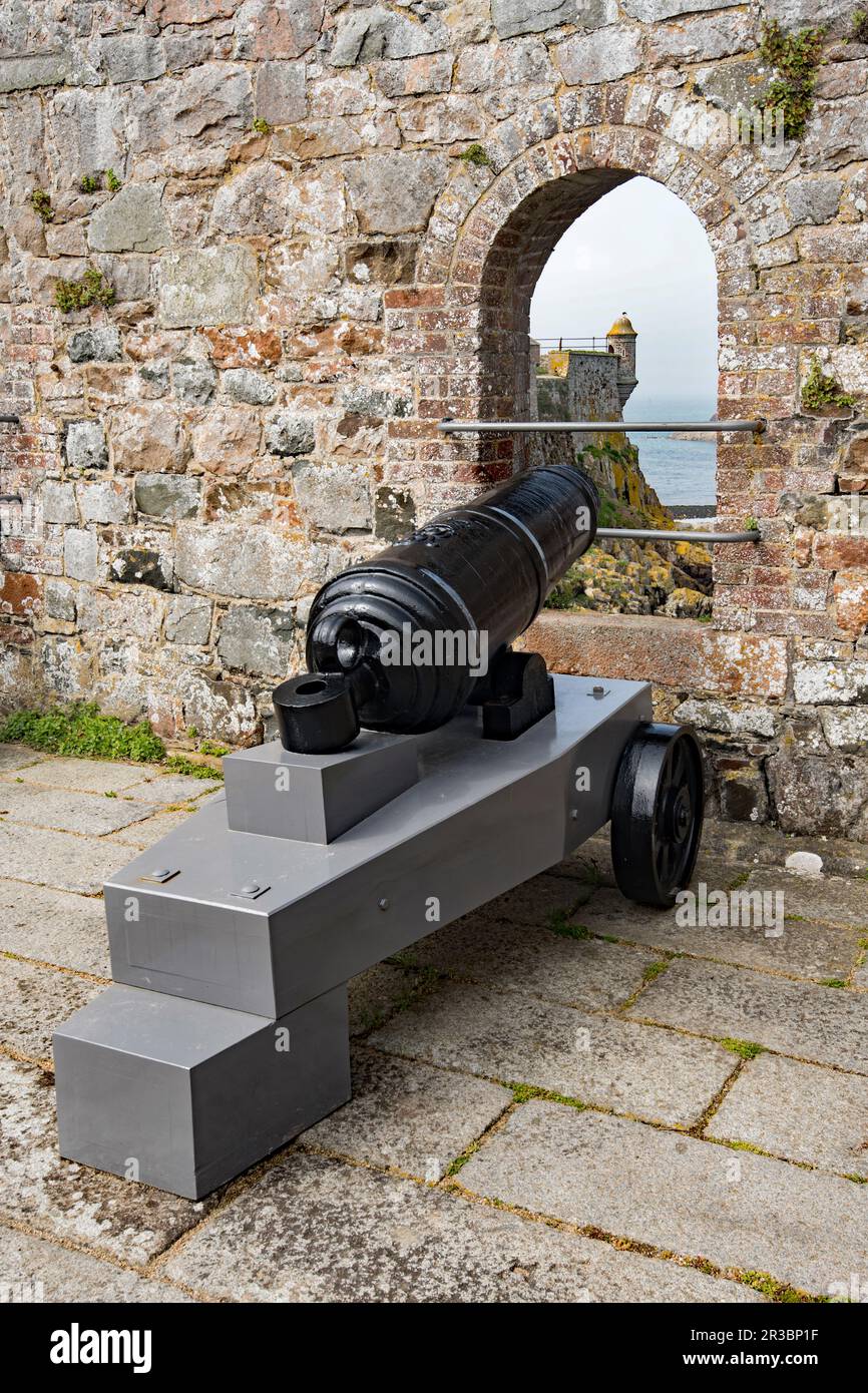 Elizabeth Castle, a tidal castle on an island in St Aubin’s Bay, St ...