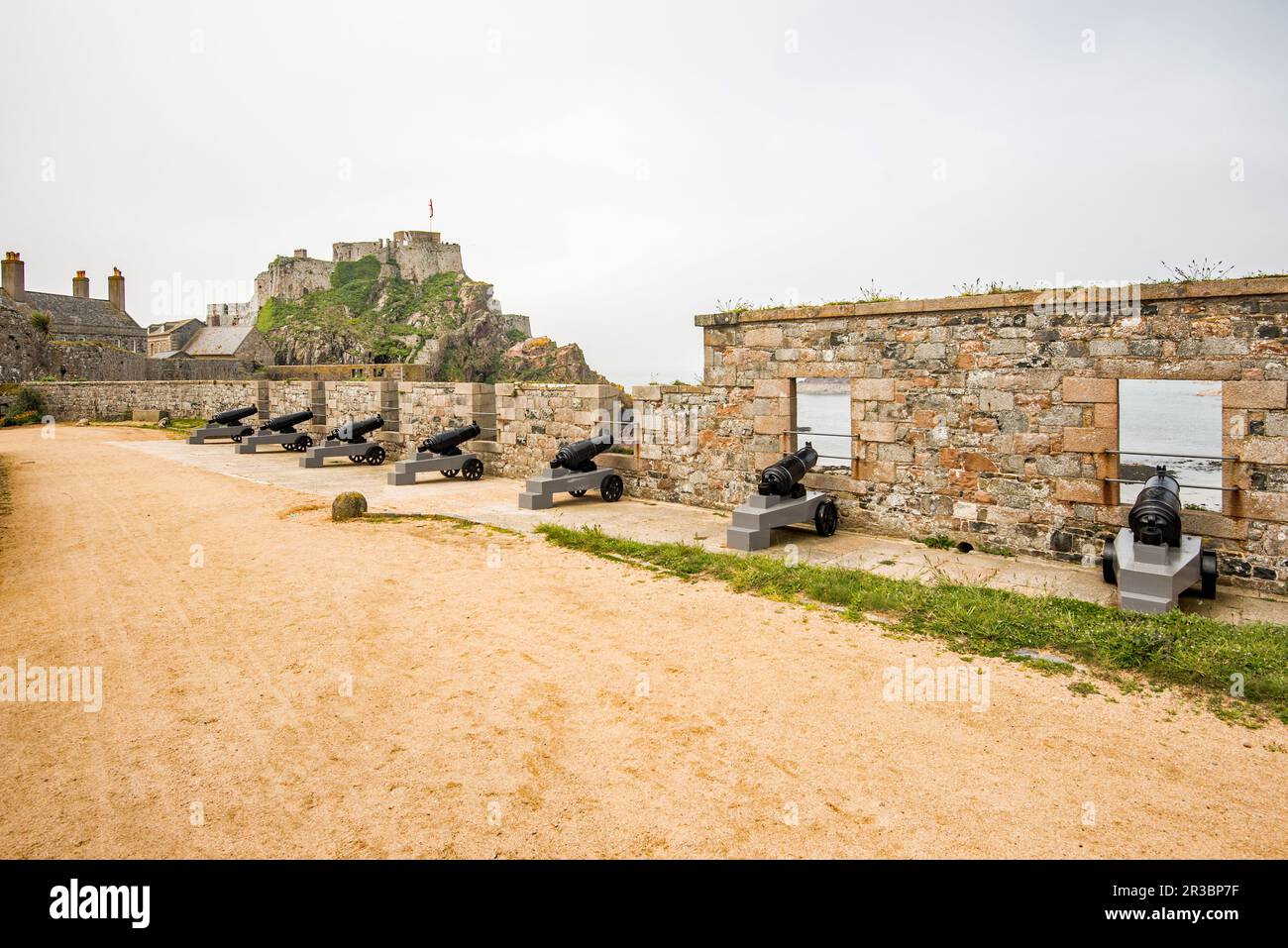 Elizabeth Castle, a tidal castle on an island in St Aubin’s Bay, St ...