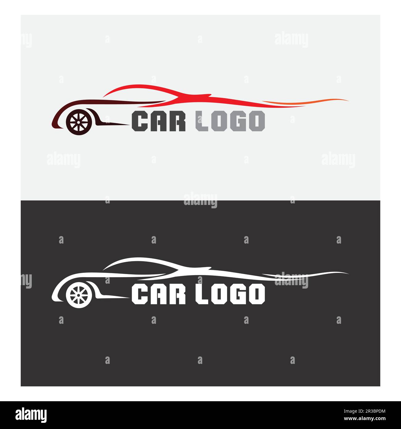 Auto car logo design with concept sports car vehicle icon silhouette ...