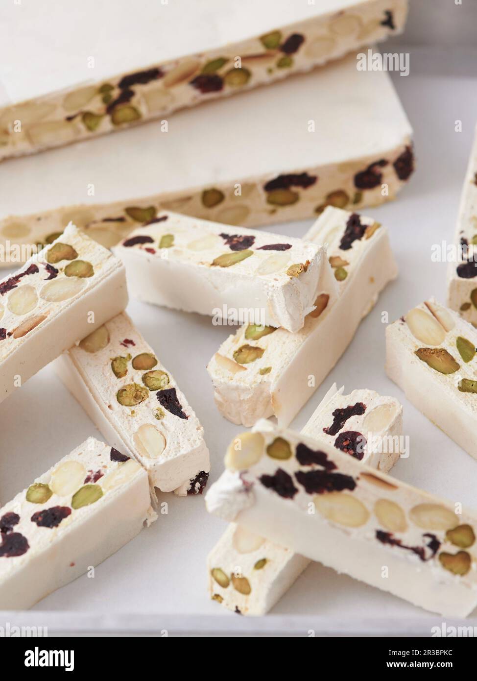 Cranberry and pistachio nougat Stock Photo - Alamy