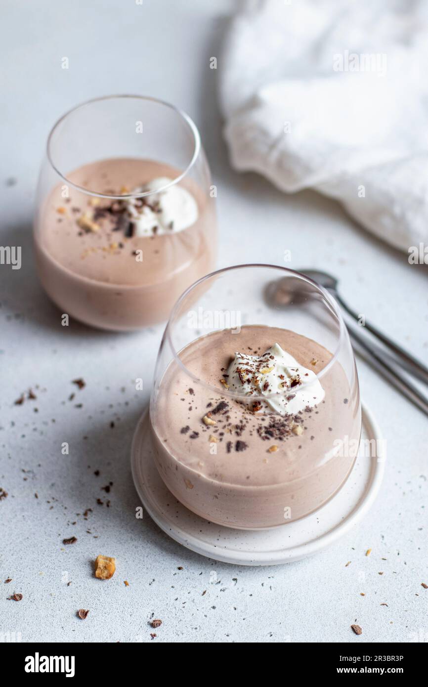 Chocolate cream mousse Stock Photo - Alamy