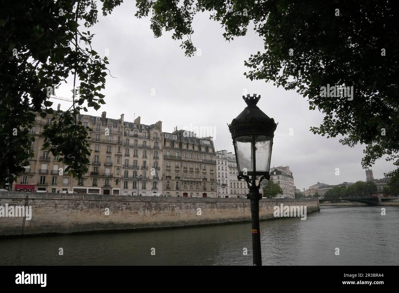Parisian buildings are pictured along the Seine river on the route of ...