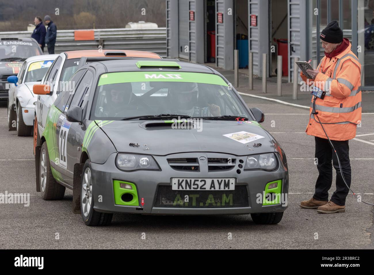 Dale and Andrew Lawson in their 2002 MG ZR with the control point ...