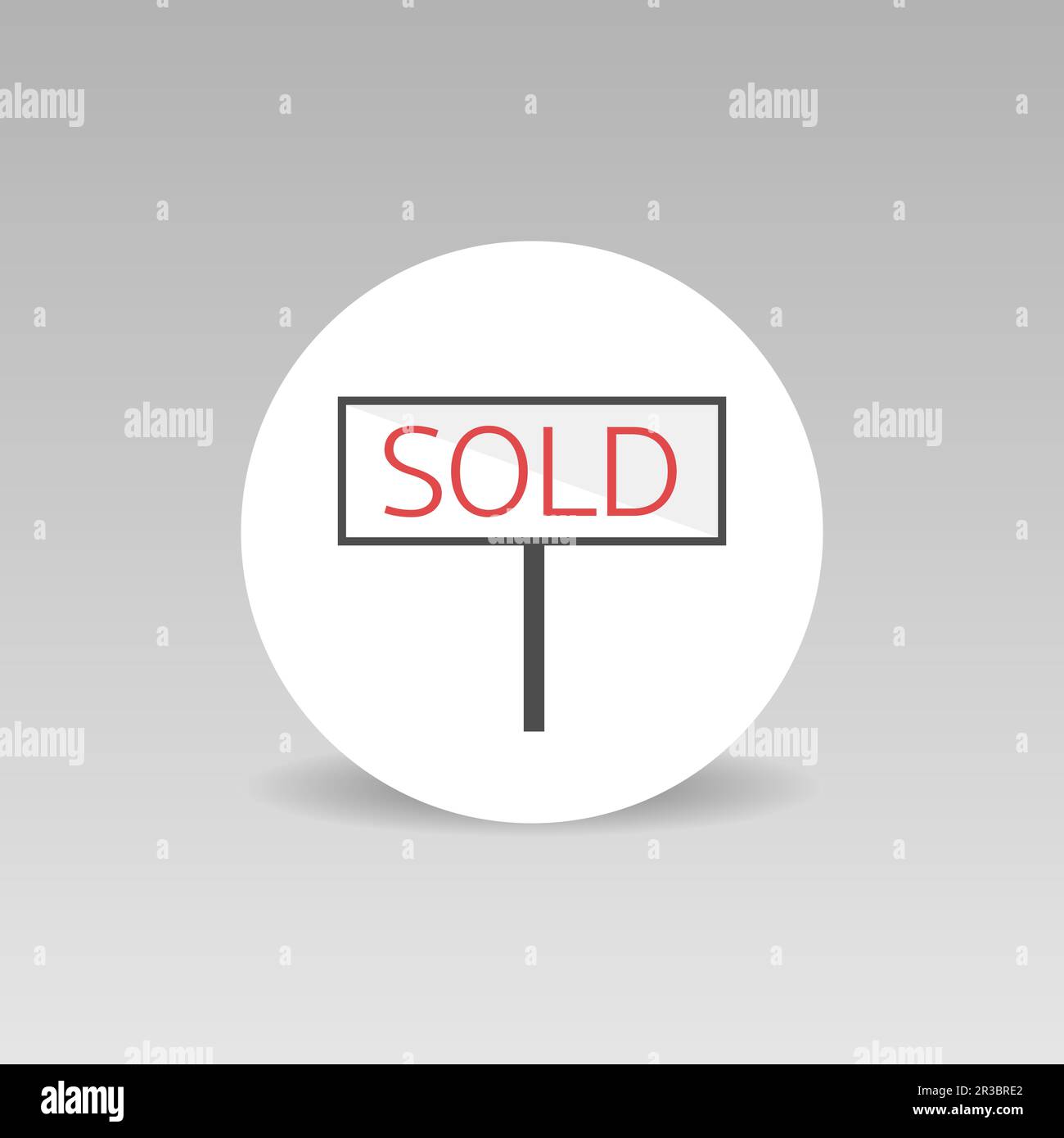 Sold plate round vector icon Flat design Stock Vector Image & Art - Alamy