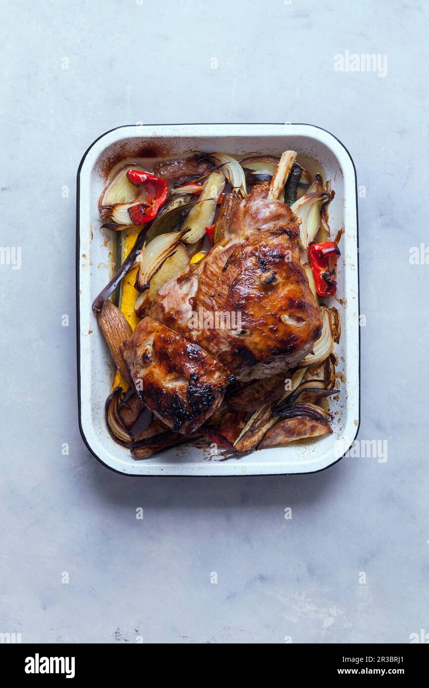 'Crying leg of lamb' (Weeping leg of lamb, England Stock Photo - Alamy