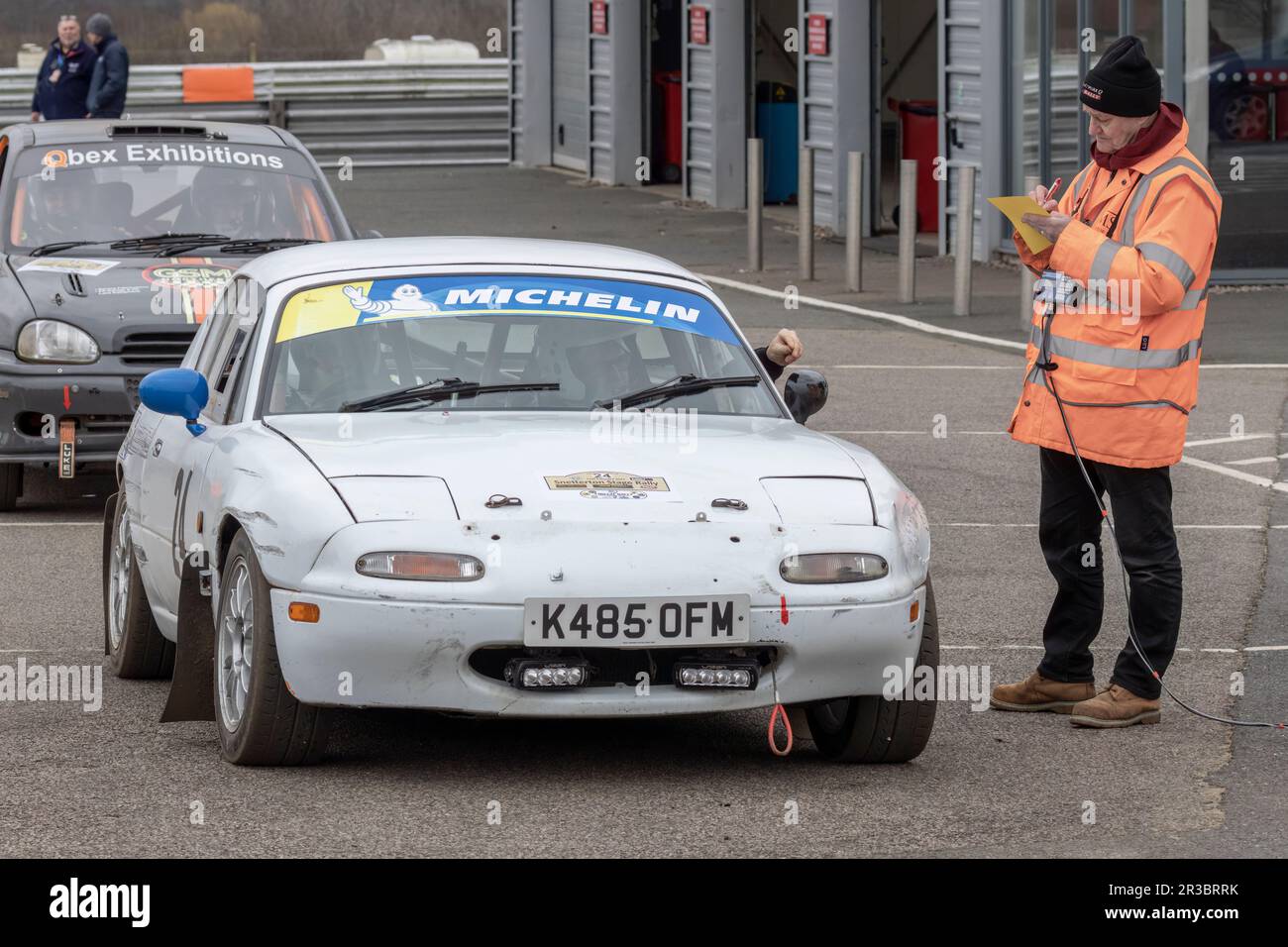 Paul Sheard and Colin Stephens in their 1992 Mazda MX5 with the control ...
