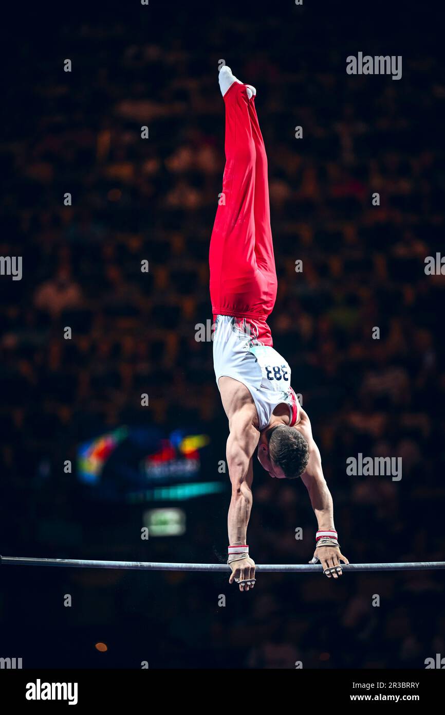 Noe Seifert participating in the 2022 Munich European Gymnastics ...