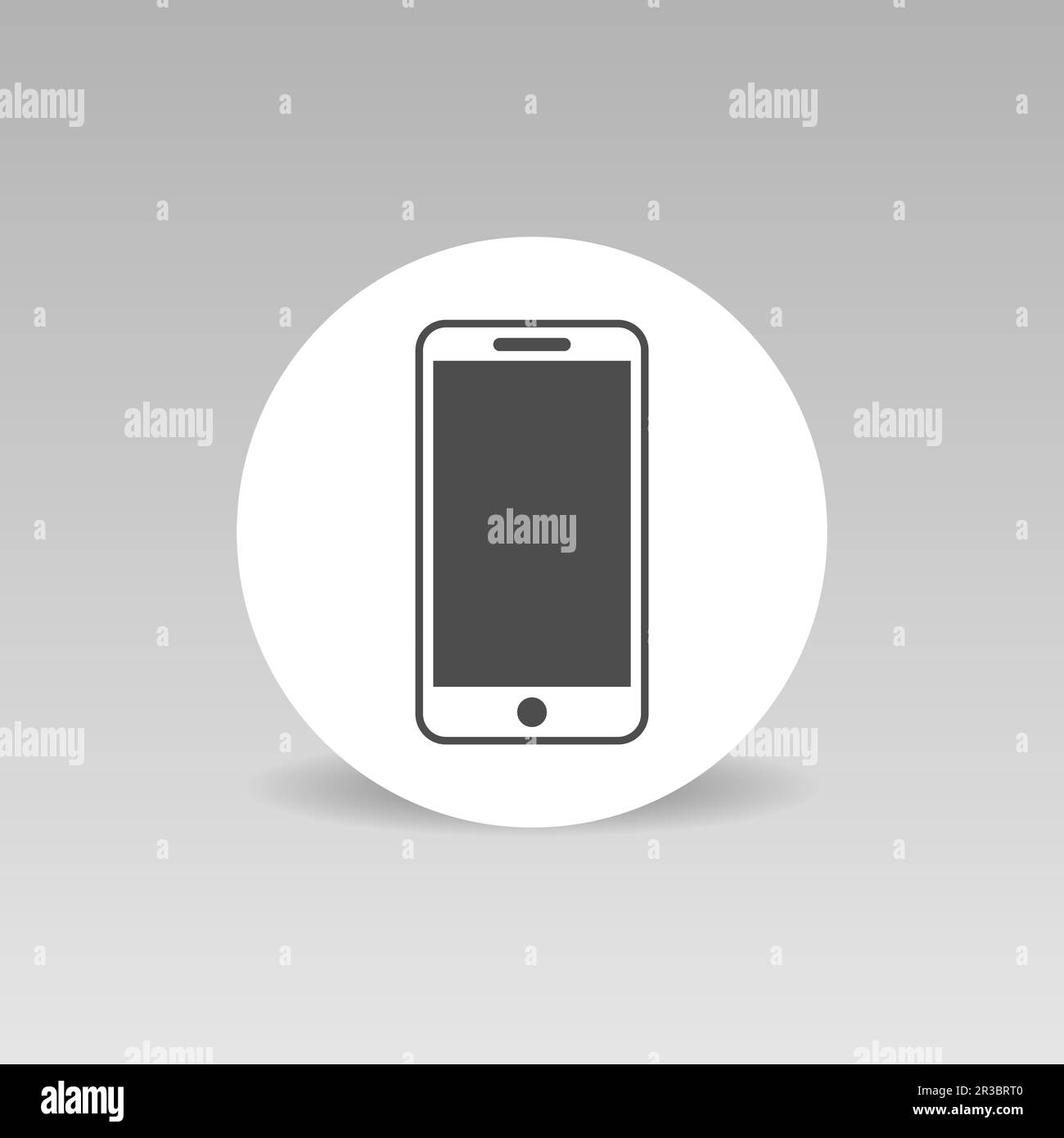 Smartphone round vector icon isolated Flat design Stock Vector Image ...