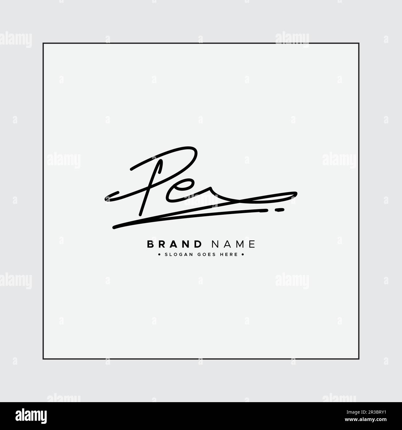 PE Handwritten Signature logo - Vector Logo Template for Beauty, Fashion and Photography ...