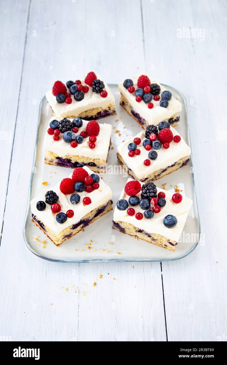 Blueberry buttermilk slices Stock Photo - Alamy