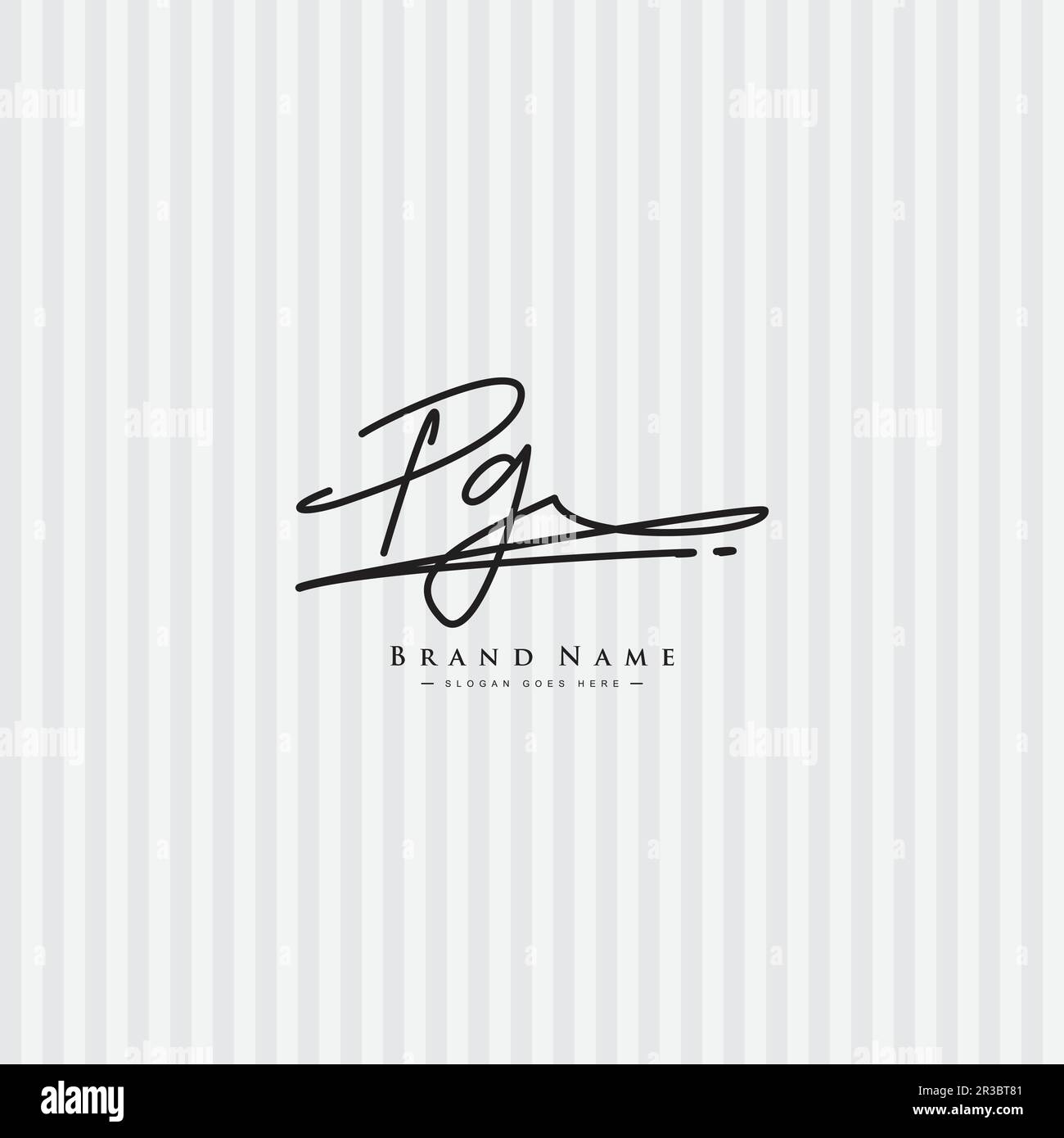 PG Initial Logo in Signature Style for Photography and Fashion Business ...