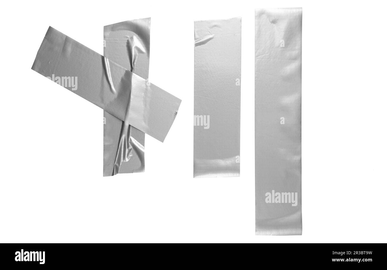 Silver tape selection isolated on white background Stock Photo - Alamy