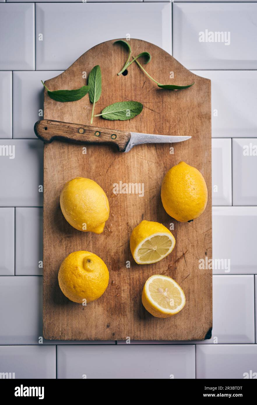 Lemons and sage Stock Photo - Alamy