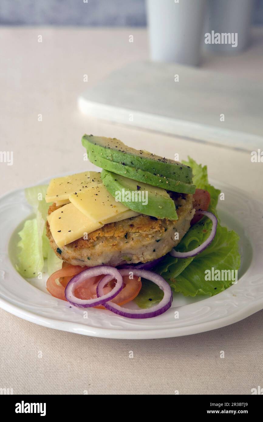 Deluxe bean burger Stock Photo - Alamy