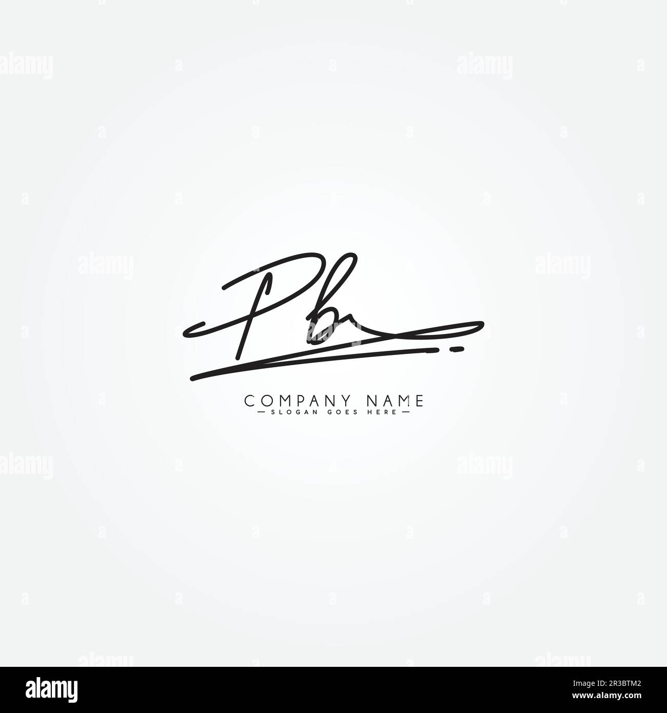 PB Initial Logo in Signature Style for Photography and Fashion Business ...