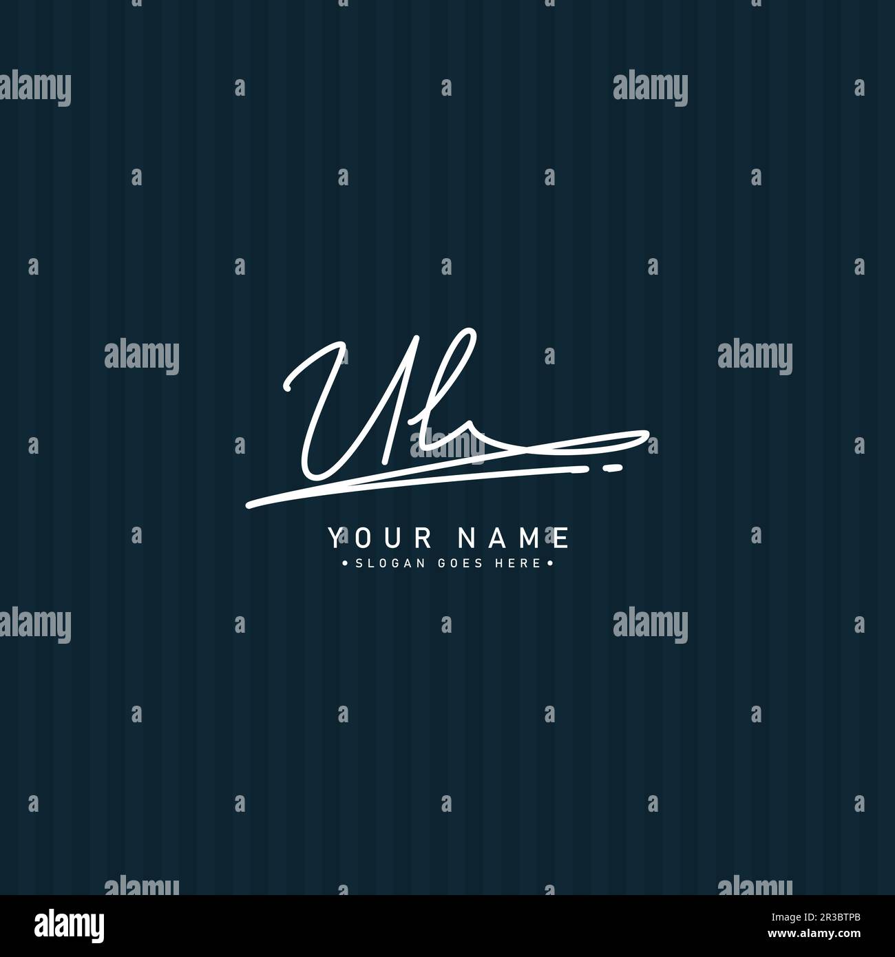 UL Simple Signature Logo - Handwritten Vector Template for U and L Logo ...