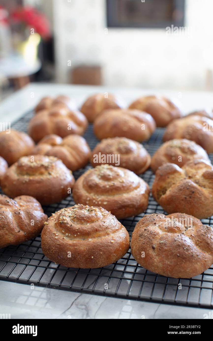 Honey Rolls with Saffron and spelt flour Stock Photo - Alamy