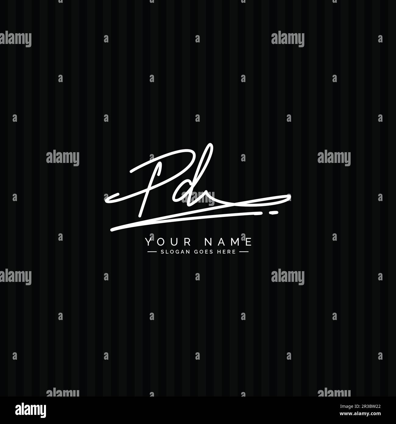 Handwritten Signature logo for Initial Letter PD - Vector Logo Template ...