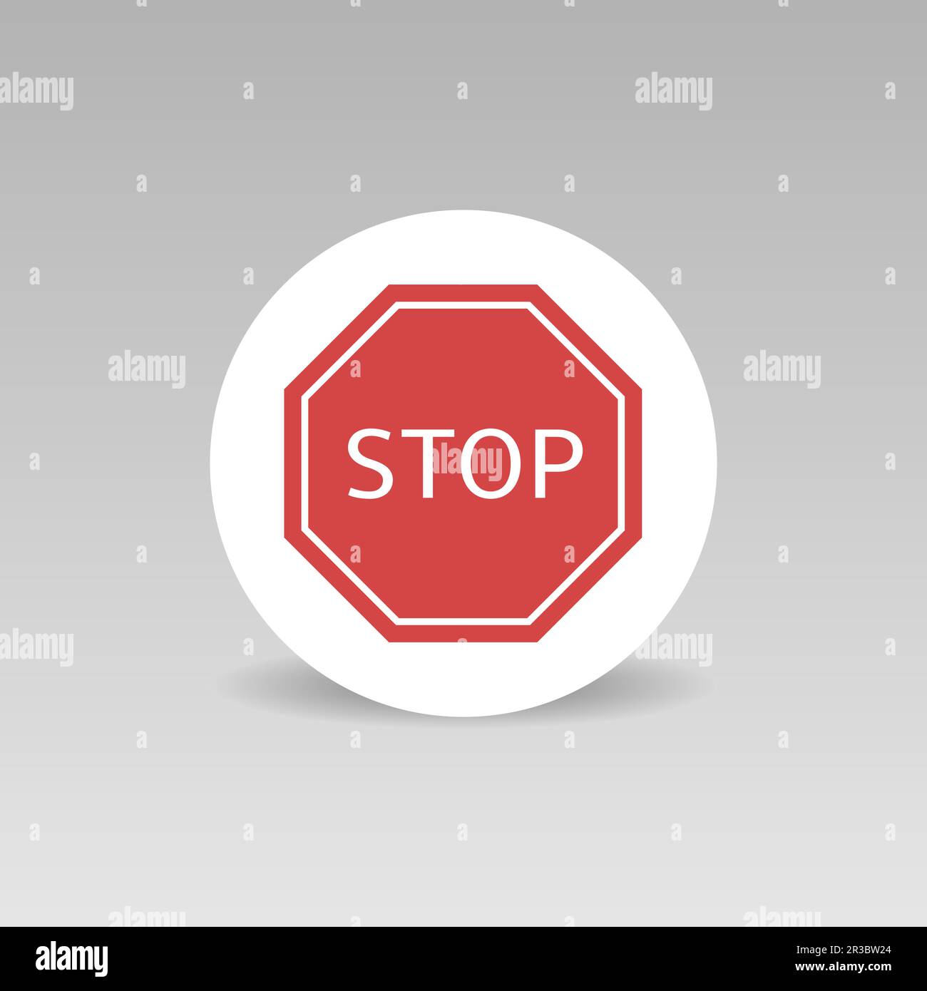 Stop sign round vector icon Flat design Stock Vector Image & Art - Alamy