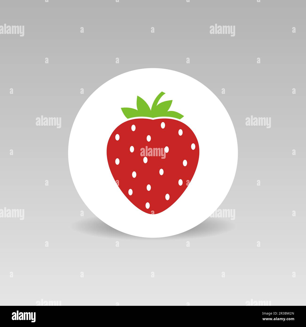 Ripe Strawberry round vector icon Flat design Stock Vector Image & Art ...
