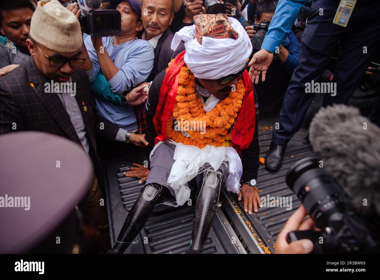 Kathmandu, Nepal. 23rd May, 2023. A British army Hari Budha Magar who ...