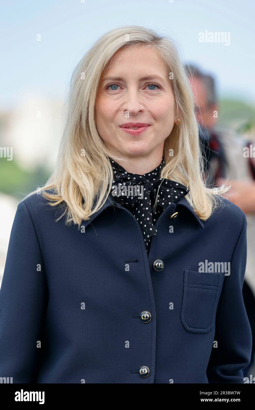 Jessica Hausner poses at the 'Club Zero' photocall during the 76th Cannes Film Festival at ...