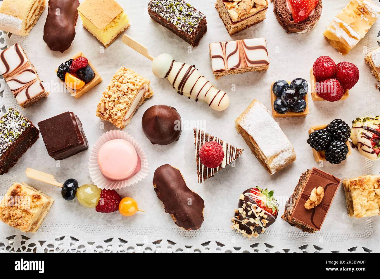 Various petit fours on a platter Stock Photo - Alamy
