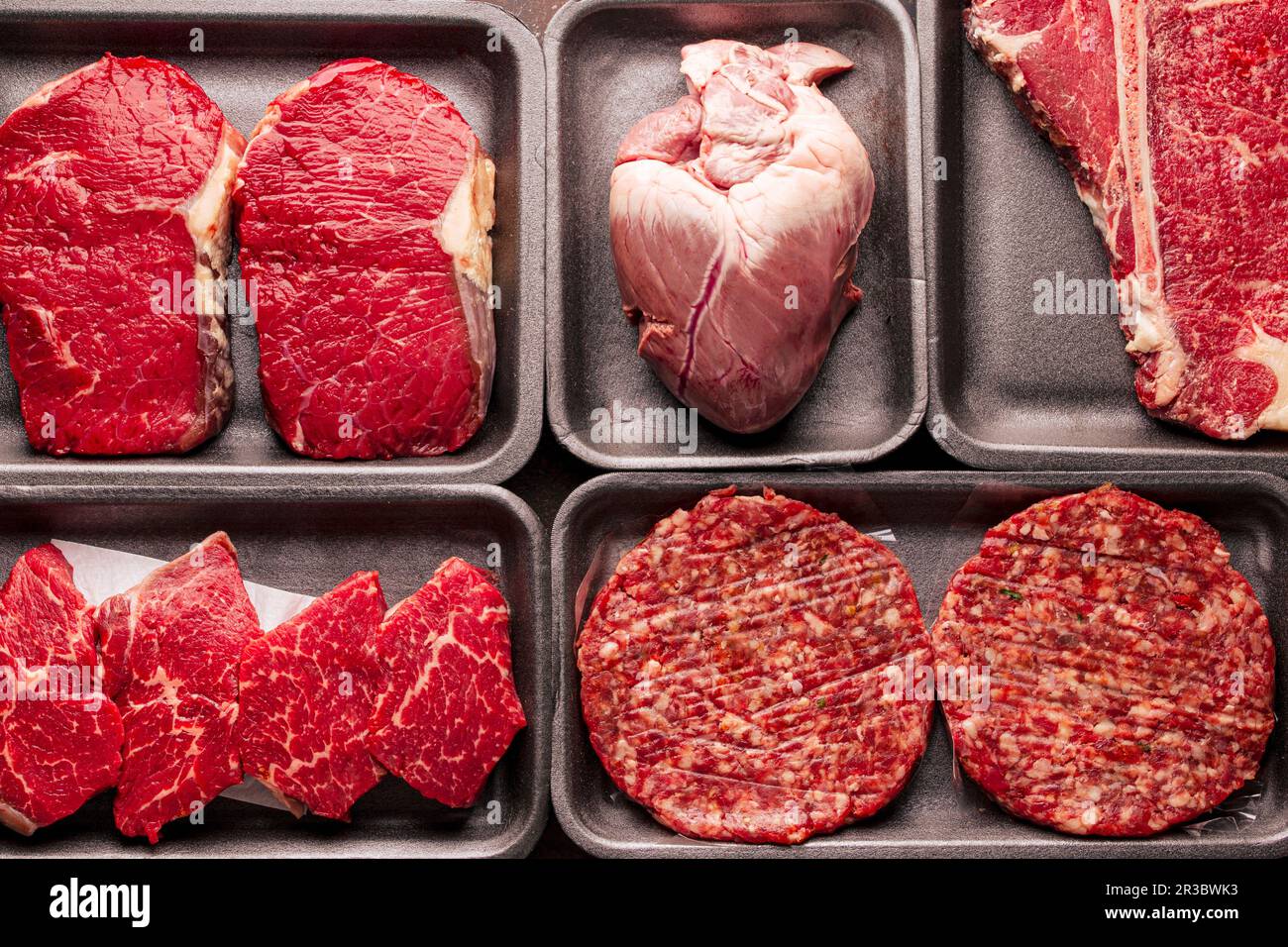 Different types of fresh raw beef Stock Photo - Alamy