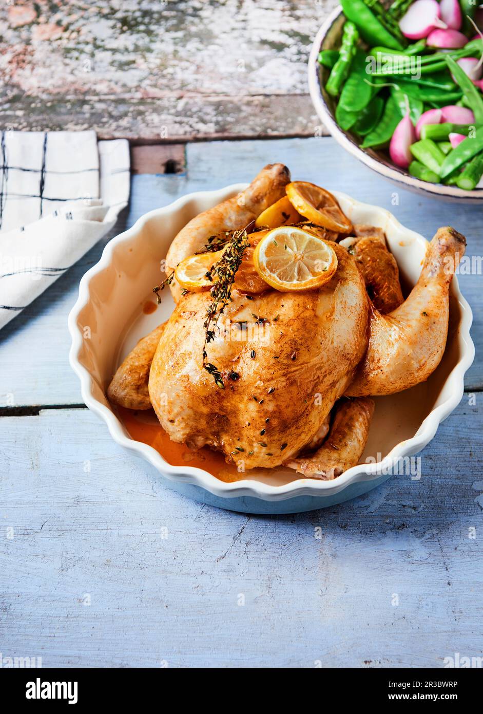 Lemon Roast Chicken Stock Photo - Alamy