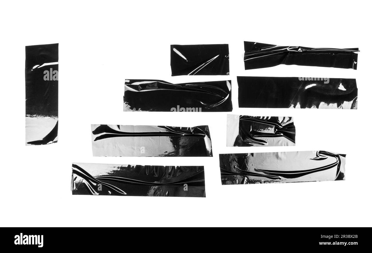 Black tape pieces Black and White Stock Photos & Images - Alamy