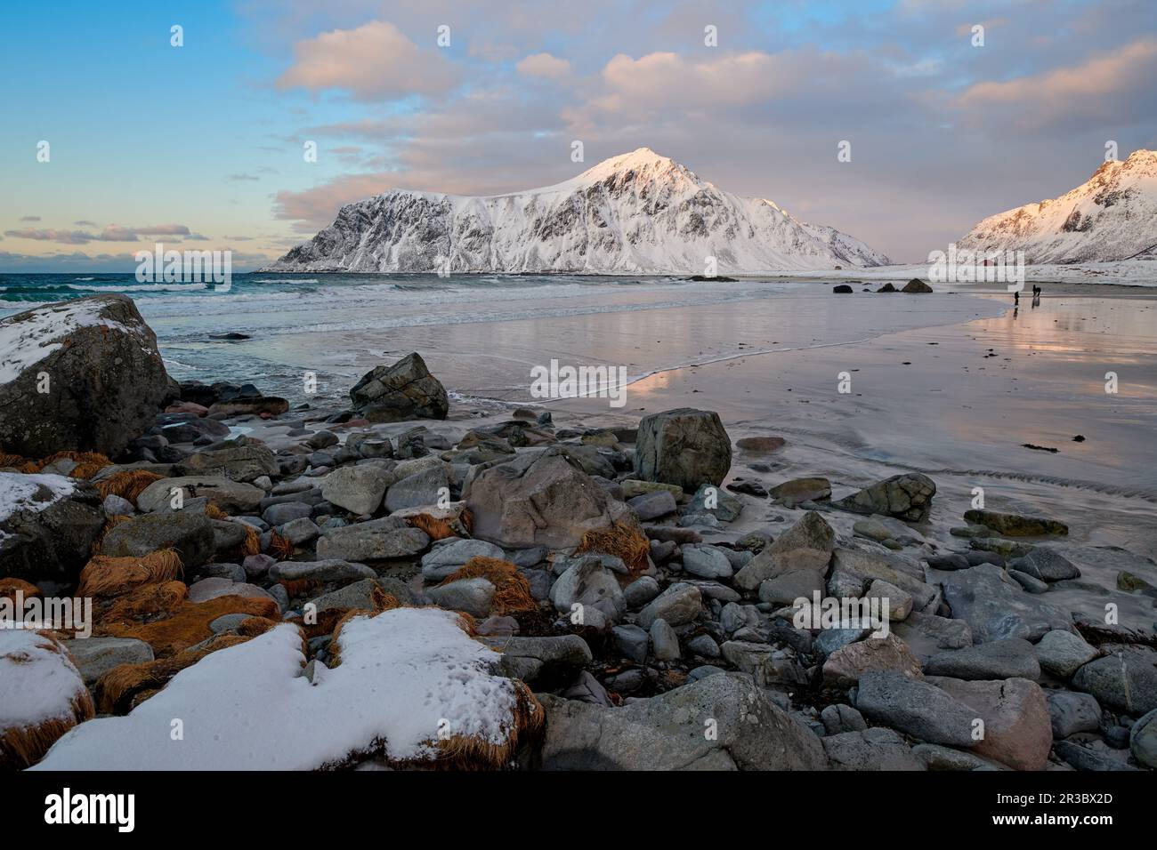 Lofoten Flakstad Beach in winter season Stock Photo - Alamy