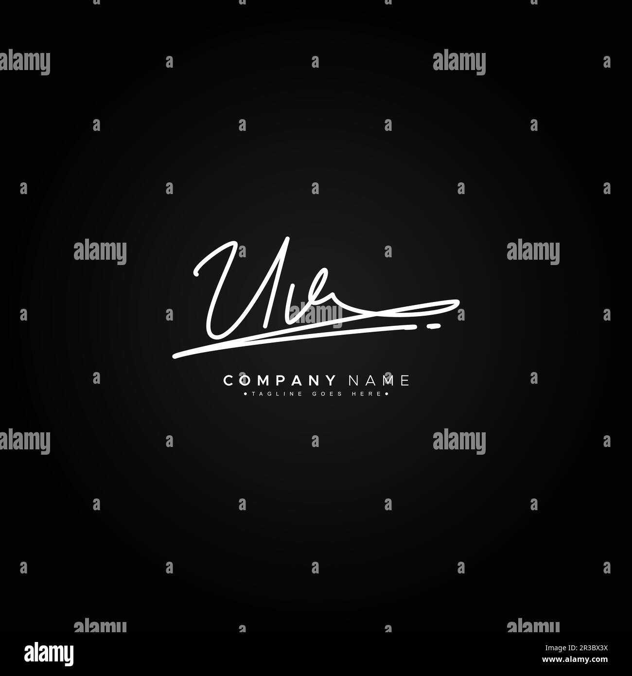 Handwritten Signature logo for Initial Letter UV - Vector Logo Template ...