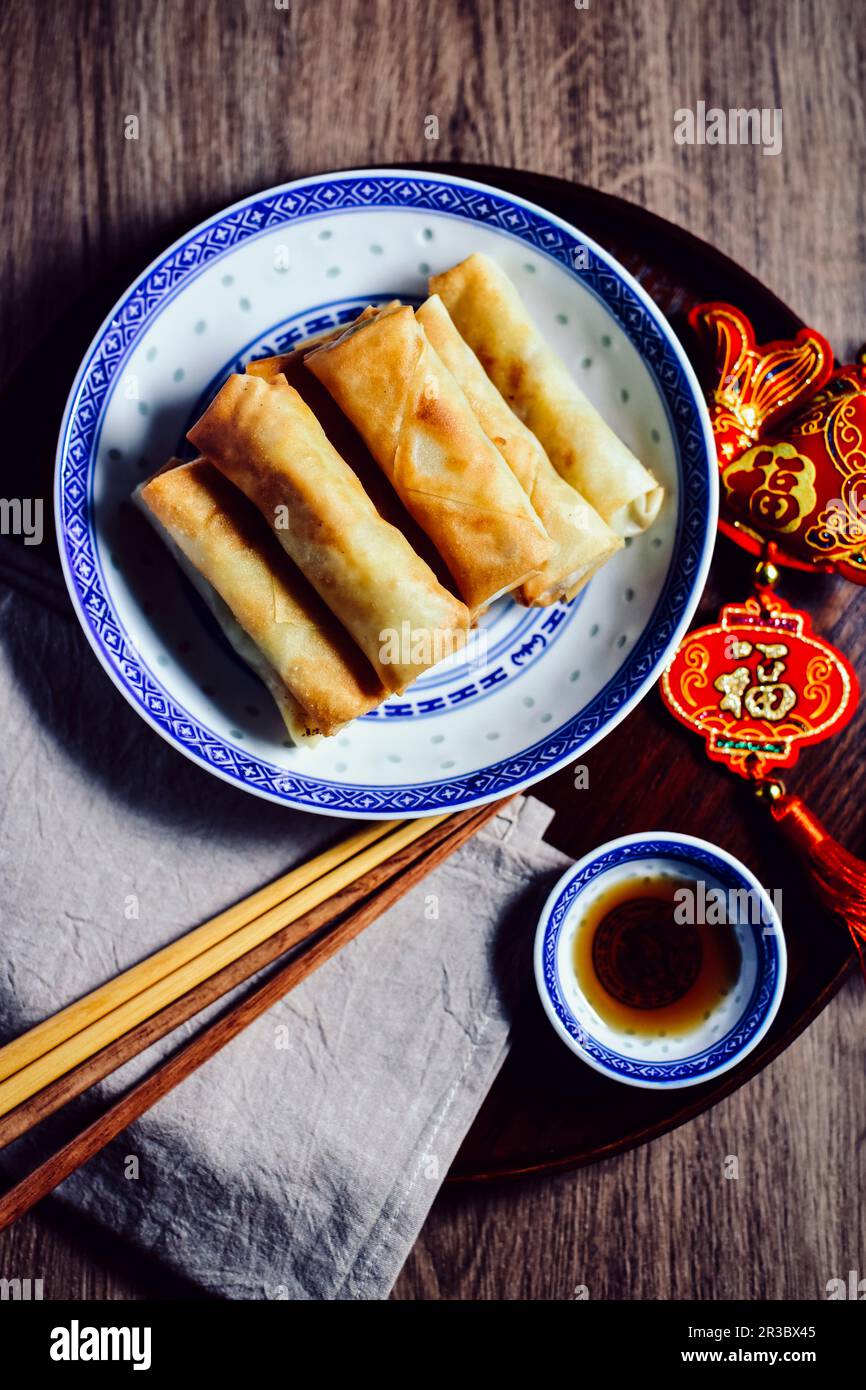 Fried spring rolls (China Stock Photo - Alamy