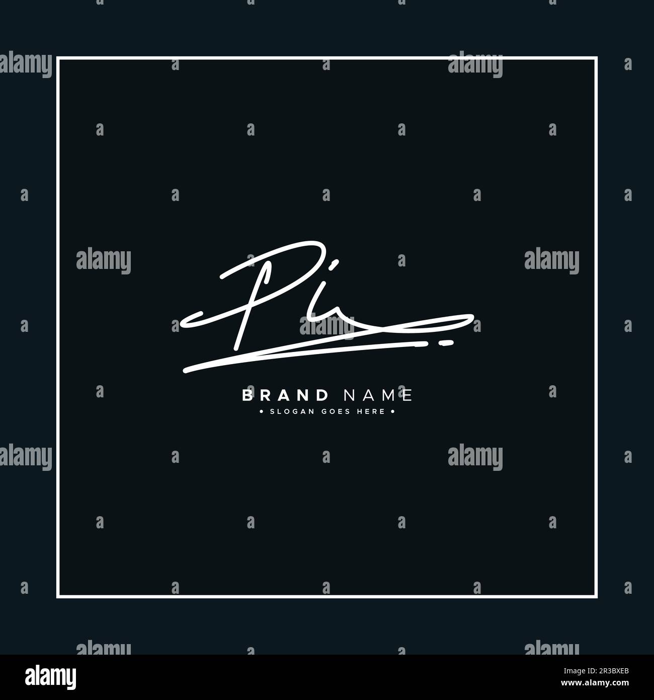 PI Handwritten Signature logo - Vector Logo Template for Beauty ...