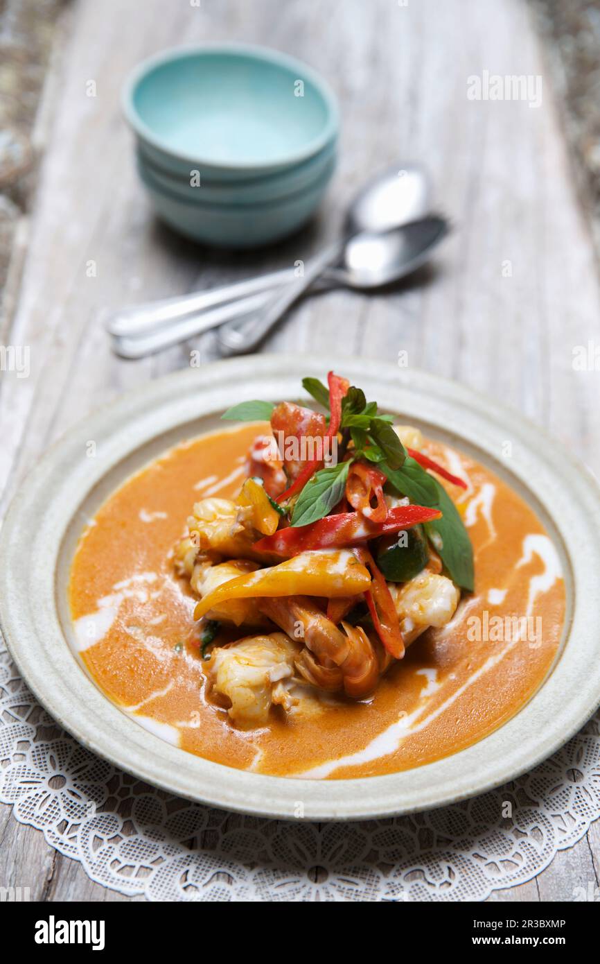Shrimp Panang Curry Stock Photo - Alamy