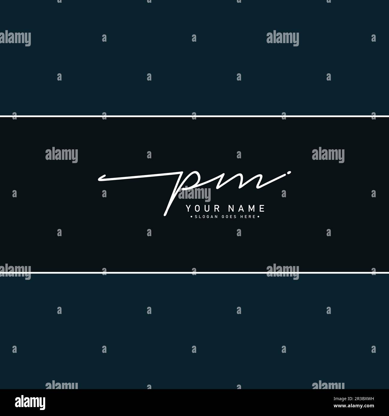 Handwritten Signature logo for Initial Letter PM - Vector Logo Template ...