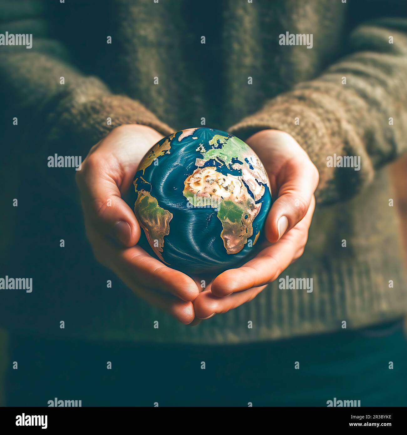 hand holding globe Stock Photo - Alamy