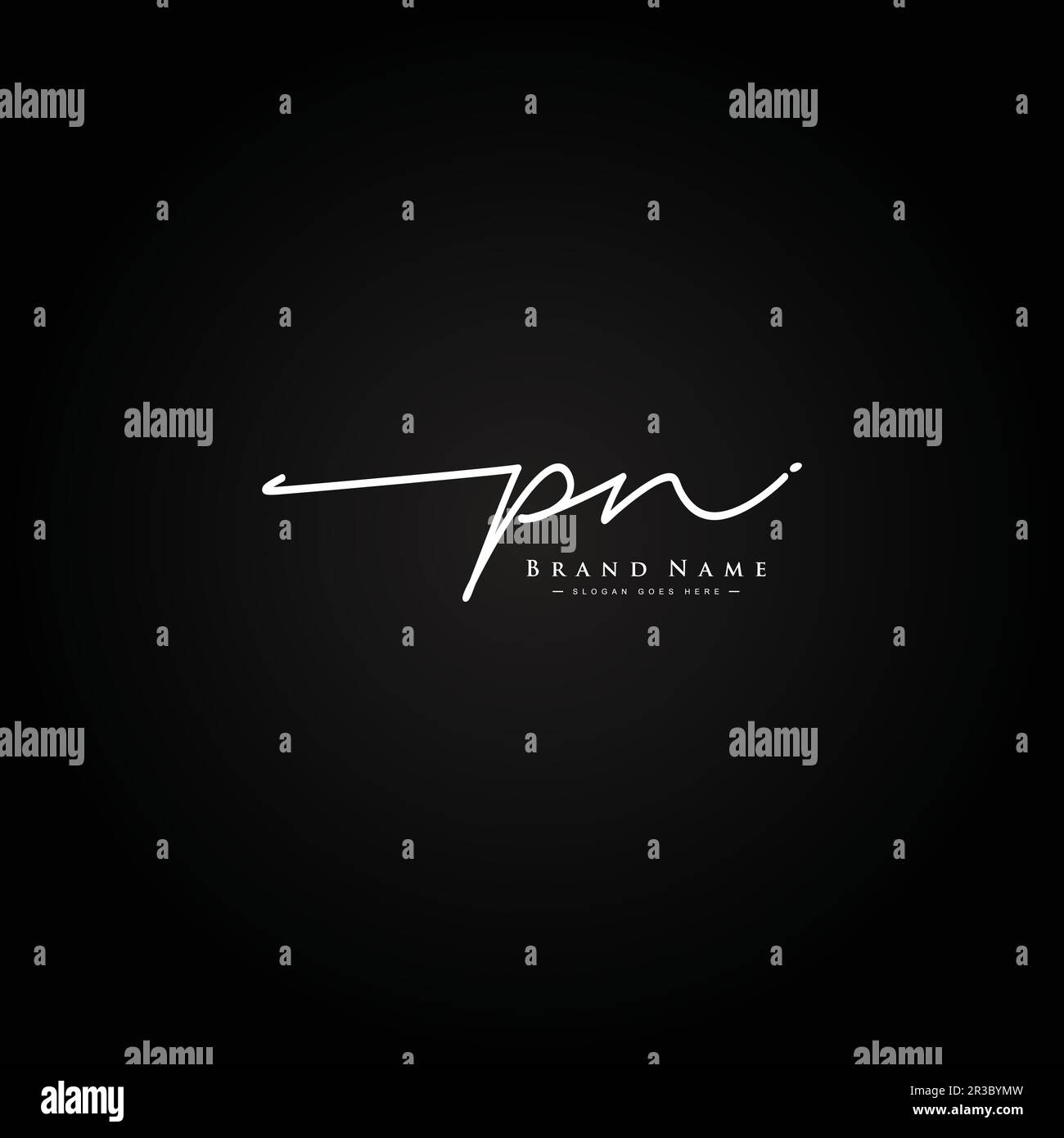Simple Signature Logo for Alphabet PN - Handwritten Signature for ...