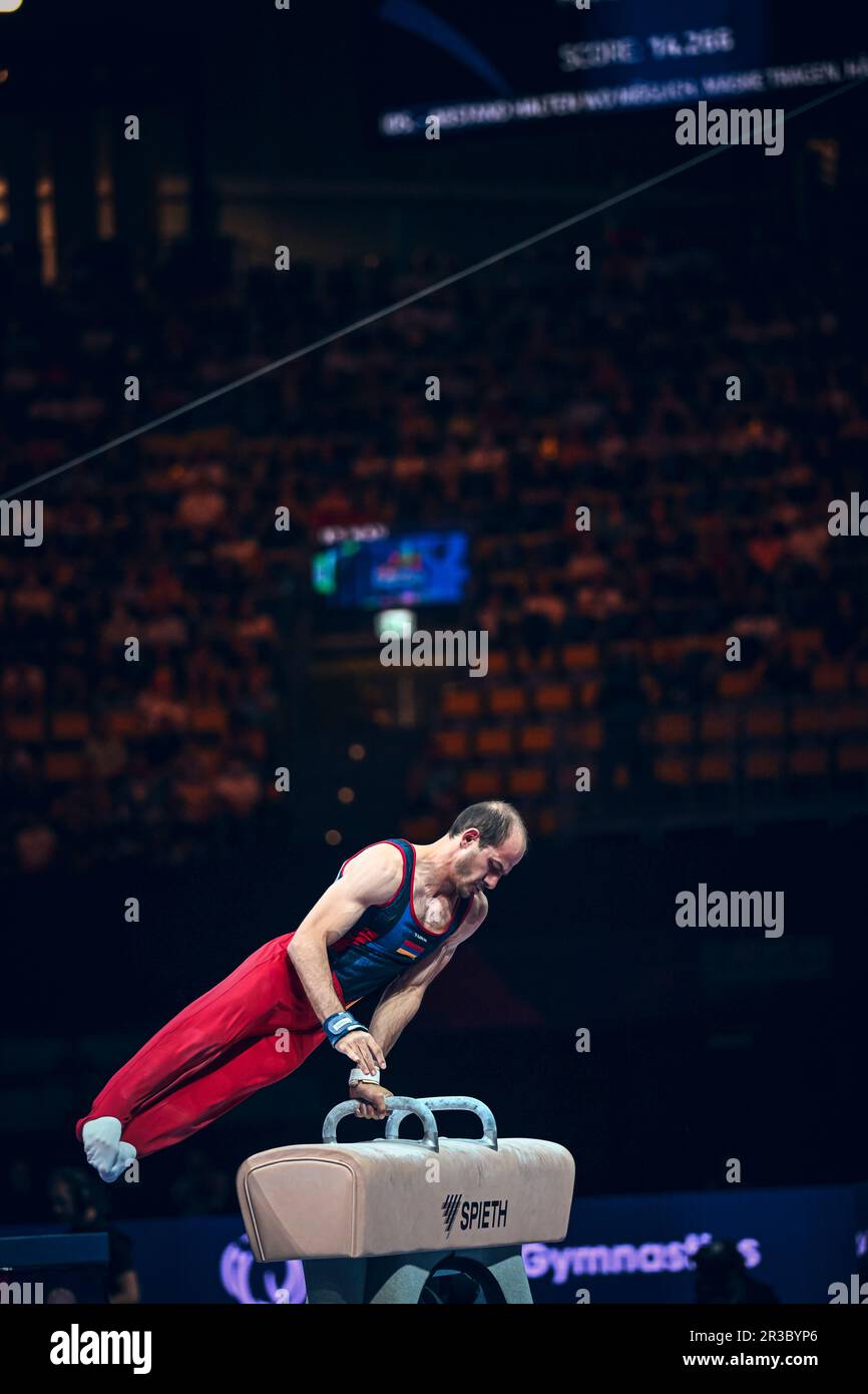 Harutiun Merdinian participating in the 2022 Munich European Gymnastics ...